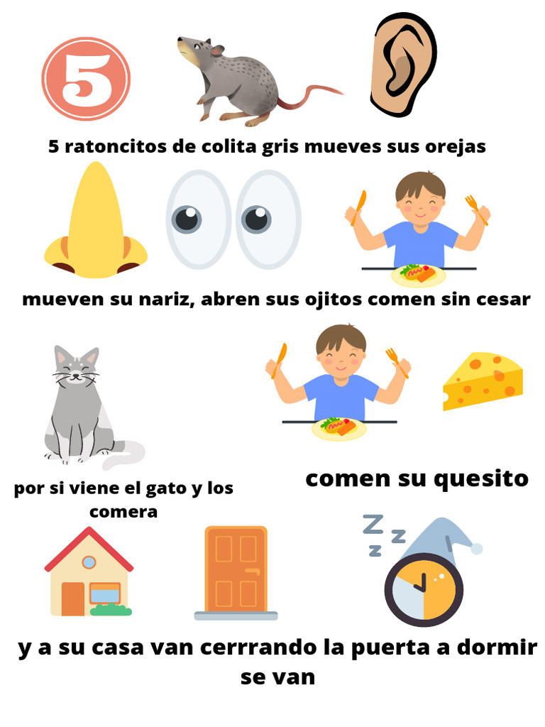 Canción de los 5 ratoncitos | PDF | Cocina, comidas y vino | Artes del ...