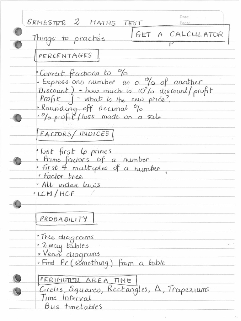 Year 8 SEMESTER 2 STUDY TOPICS | PDF