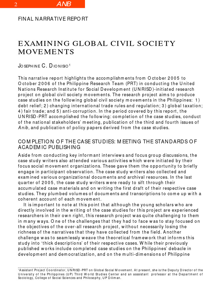 4 Final Narrative Report | PDF | Social Movements | Philippines
