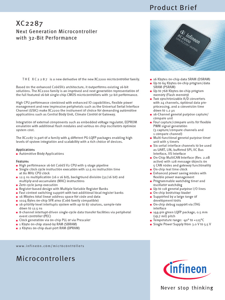 xc2287 PB | PDF | Microcontroller | System On A Chip
