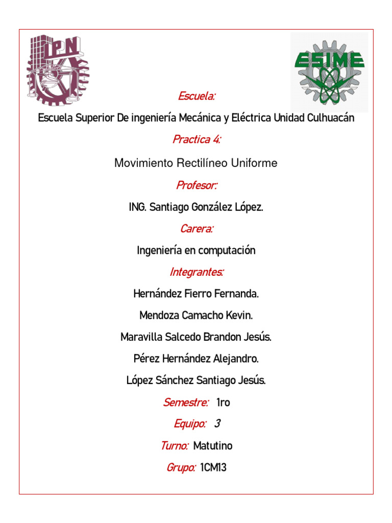 Practica 4 Fisica | PDF | Velocidad | Física