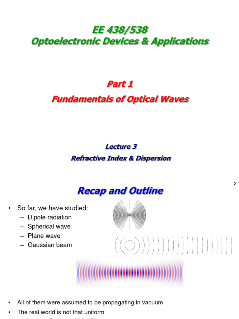 1 - Waves 3 - Refractive Index | PDF | Teaching Methods & Materials | Technology & Engineering