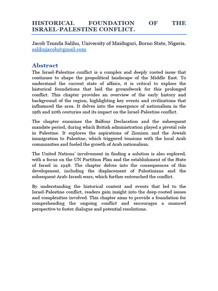 Historical Foundation of the Israel Pale | PDF | Zionism | Mandatory ...