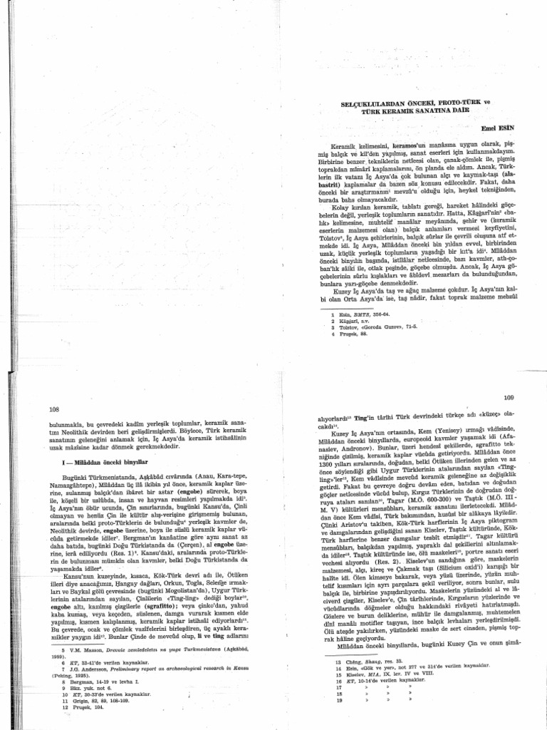 Selçuklulardan Önceki Proto-Türk Ve Türk Keramik Sanatına Dair - Emel ...