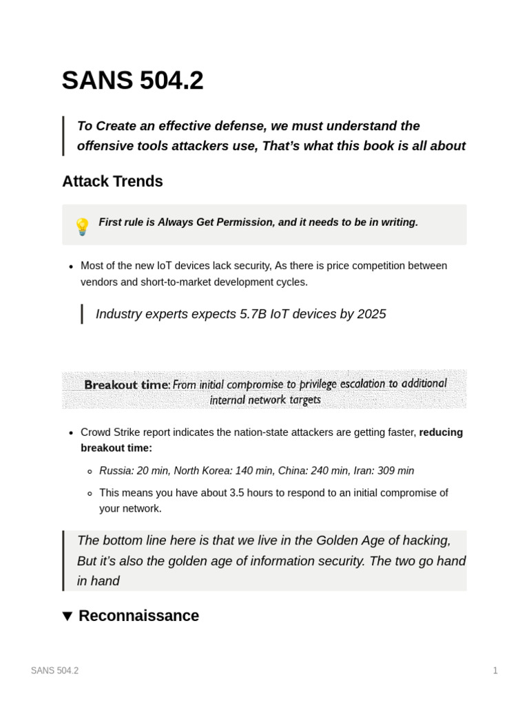 SANS 504.2: Attack Trends | PDF | Transmission Control Protocol | Wi Fi