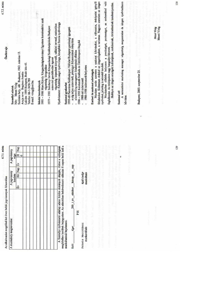 Oneletrajz_minta | PDF