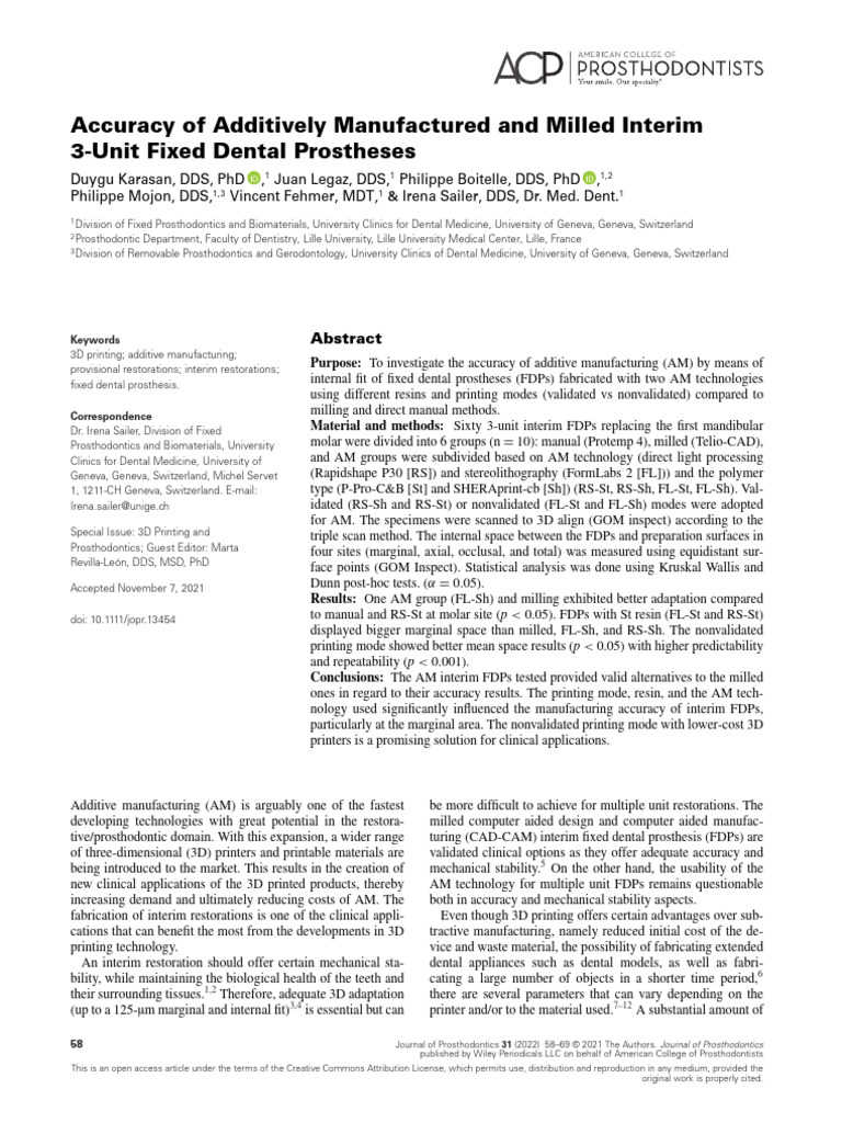 Jopr 31 58 | PDF | Dental Degree | Prosthodontics