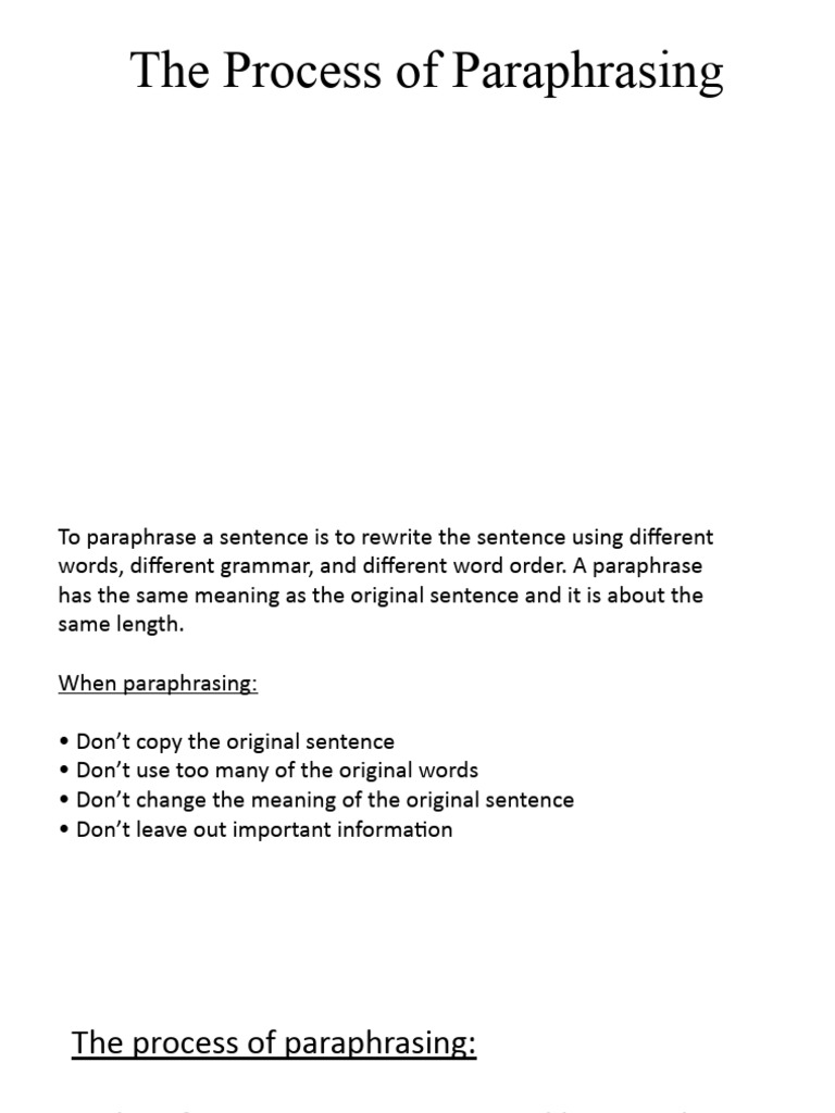 Paraphrase Example | PDF | Phrase | Adverb