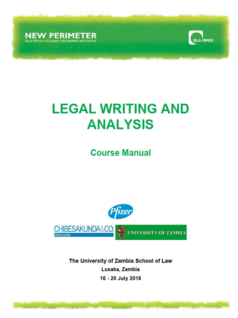 DLA Piper Legal Writing and Analysis Course Manual - 2018 | PDF | Noun ...