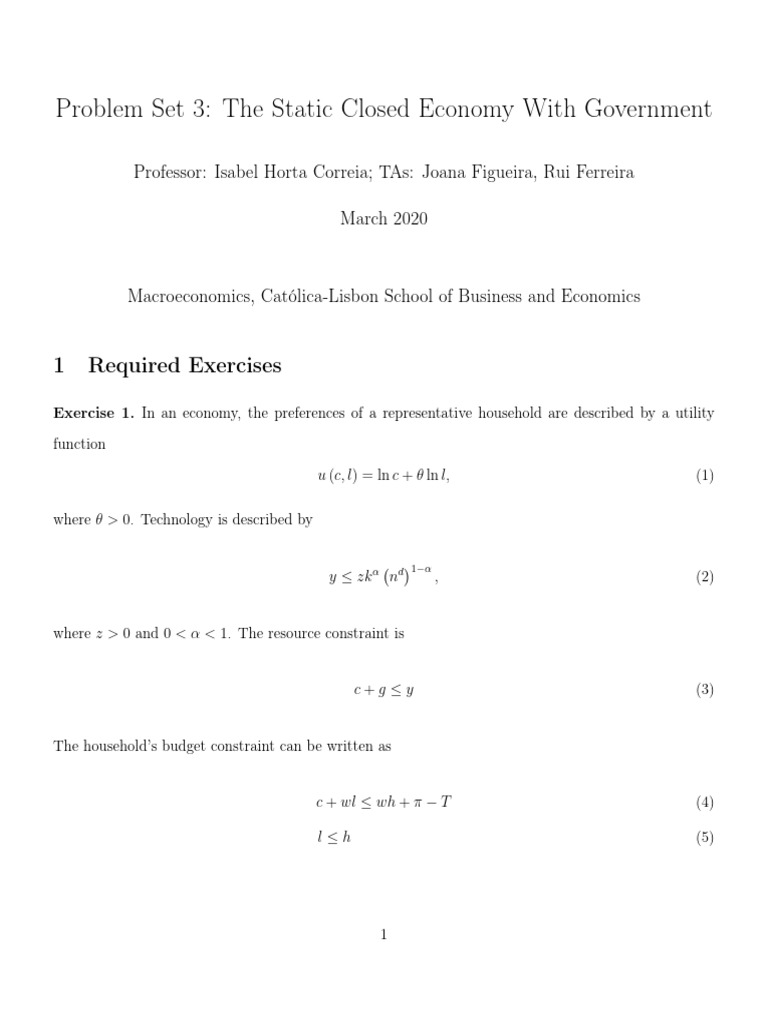 Exercise 2 Solutions | PDF | Labour Economics | Economic Equilibrium