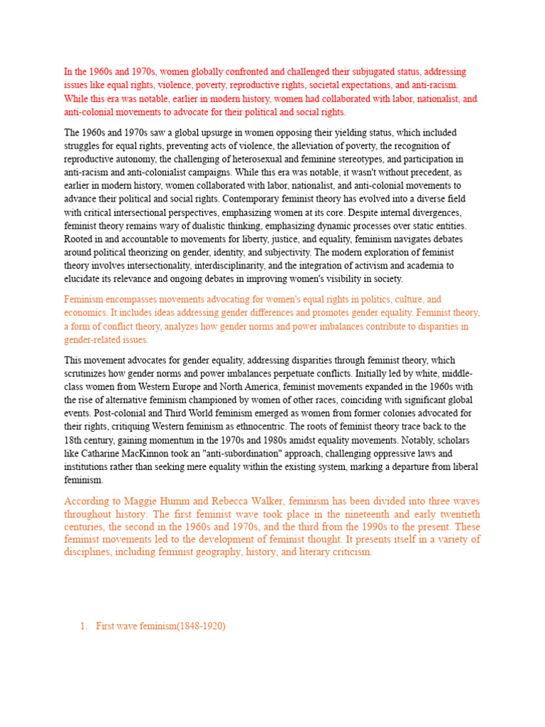 Feminist Theory Script | Download Free PDF | Gender Studies | Feminism