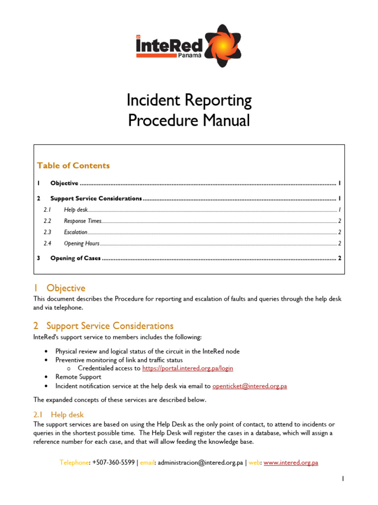 Incident Reporting Procedure Manual | PDF | World Wide Web | Internet & Web