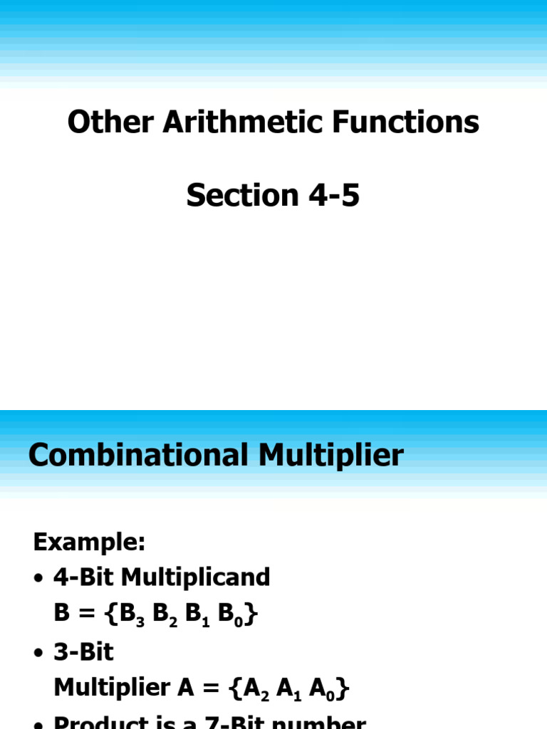09-Arithmetic Circuits II | PDF | Multiplication | Computer Hardware