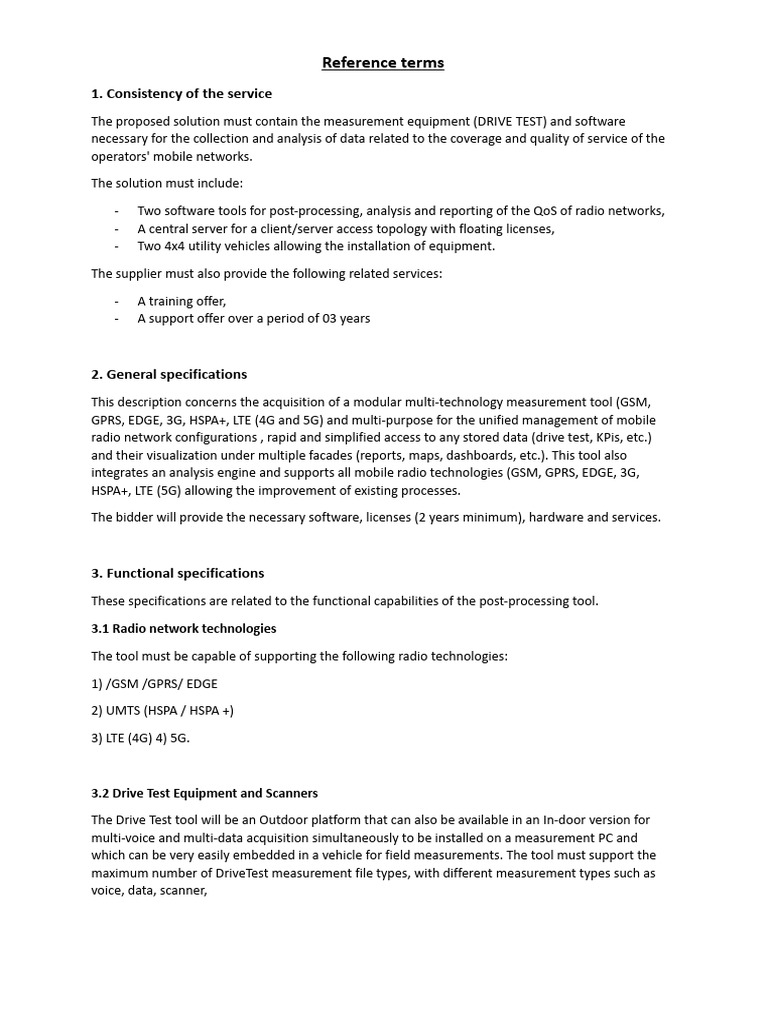 Terms of Reference | PDF | Databases | Lte (Telecommunication)