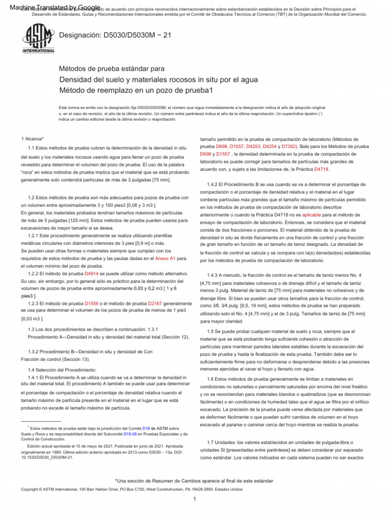 Astm D5030-21 | PDF | Agua | Densidad