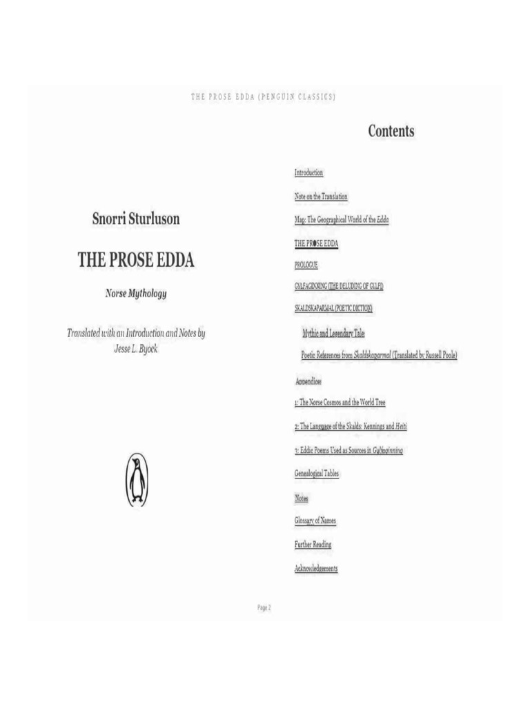 Prose Edda Readings | PDF