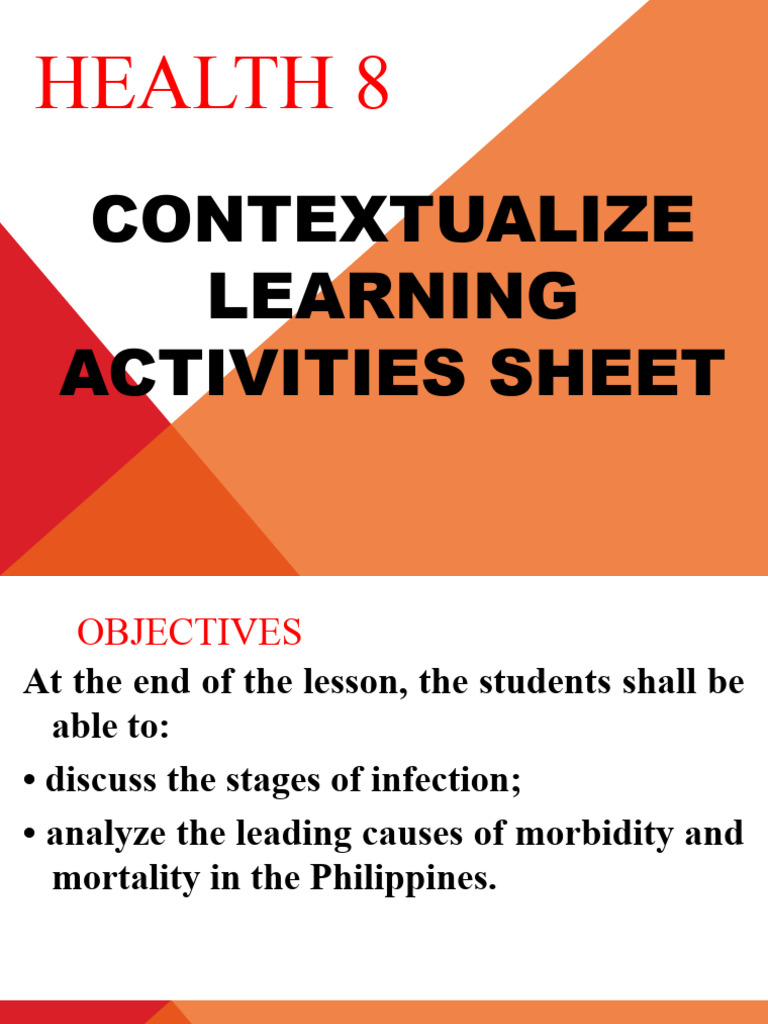 Contextualize Learning Activities Sheet - Health 8 | PDF