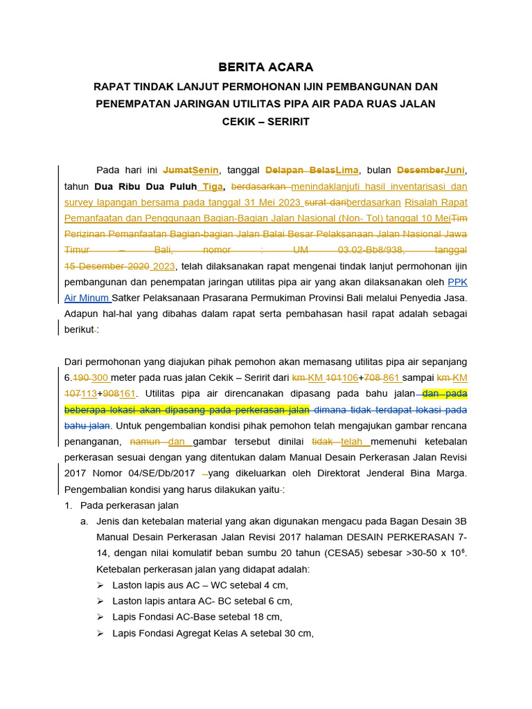 Berita Acara Rapat Dengan P2JN - R2 | PDF