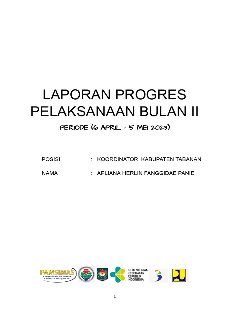 Laporan Progres Pamsimas Tabanan 2023 | PDF