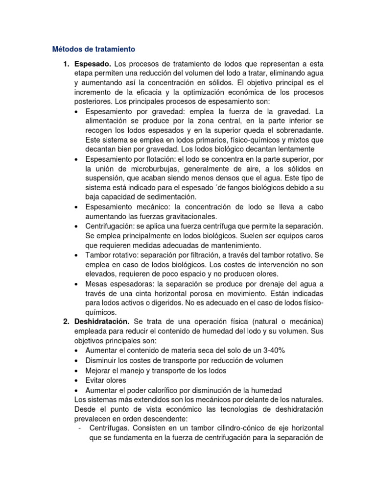 Metodos de Tratamiento | PDF | Incineración | Agua Metodos de Tratamiento | PDF | Incineración | Agua