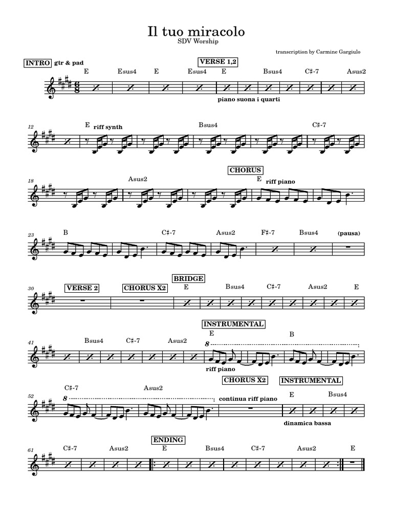 Il tuo miracolo - SDV Worship | PDF | Musical Forms | Elements Of Music