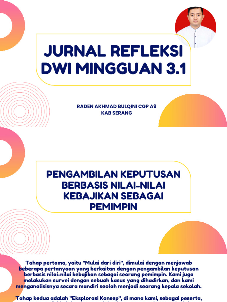 JURNAL REFLEKSI DWI MINGGUAN 3.1 - Compressed | PDF | Karier & Perkembangan