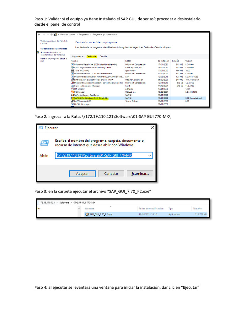 Manual - Instalacion - SAP Gui 770 | PDF