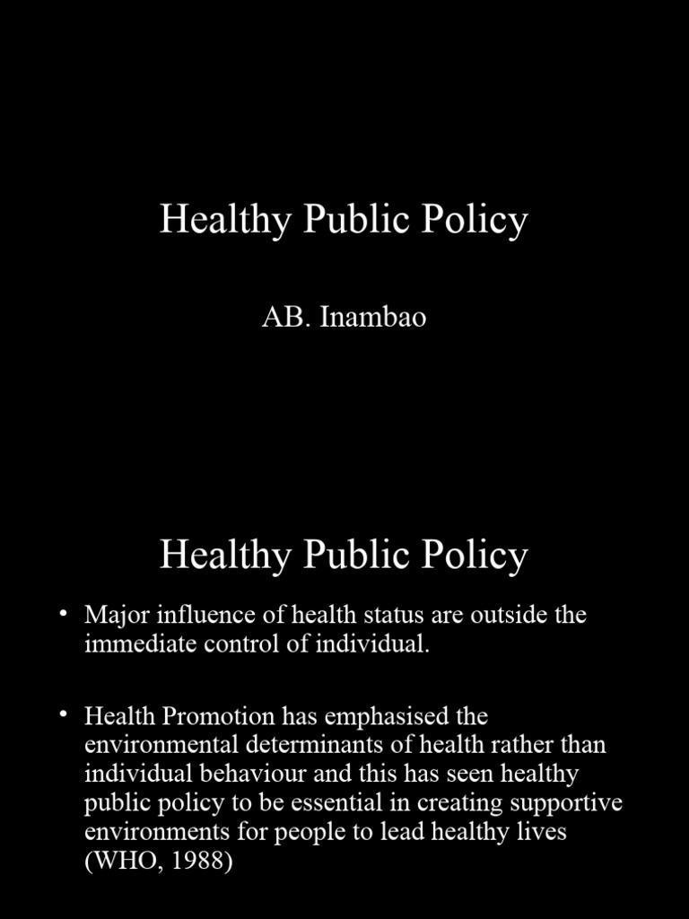 Healthy Public Policy | PDF | Economic Growth | Policy