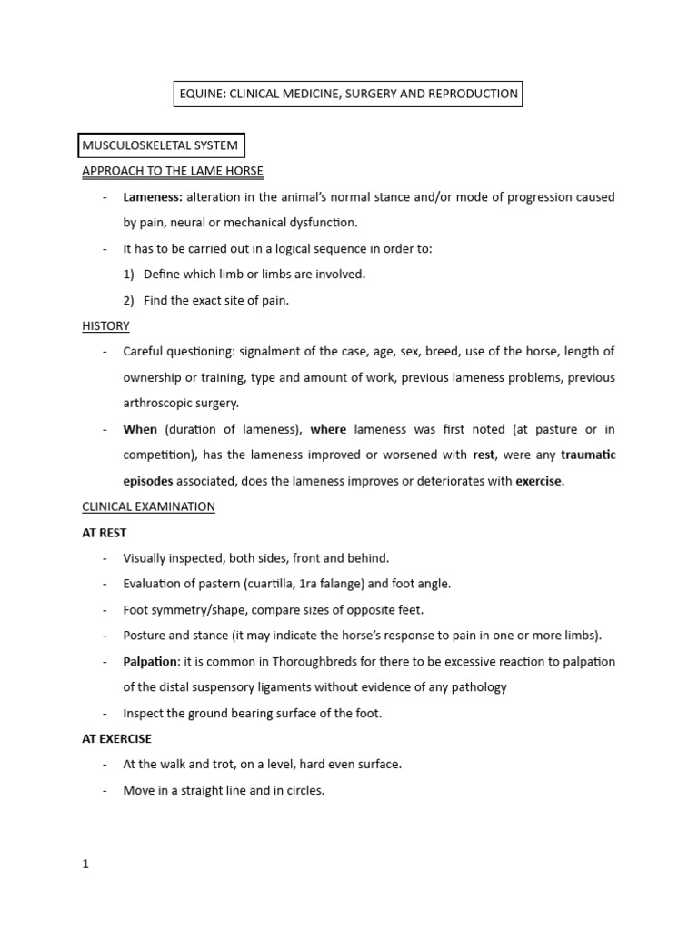 Horse Lameness Diagnosis Guide | PDF | Medical Imaging | Clinical Medicine