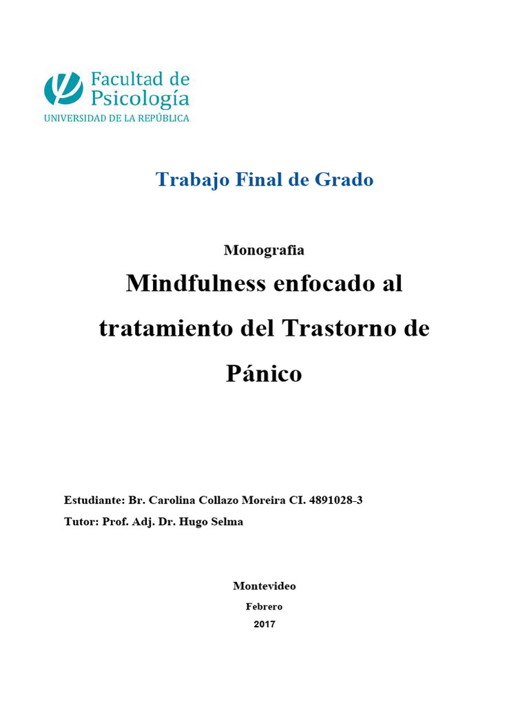 TFG - Trastorno de Pánico y Mindfulness - Carolina Collazo | PDF ...