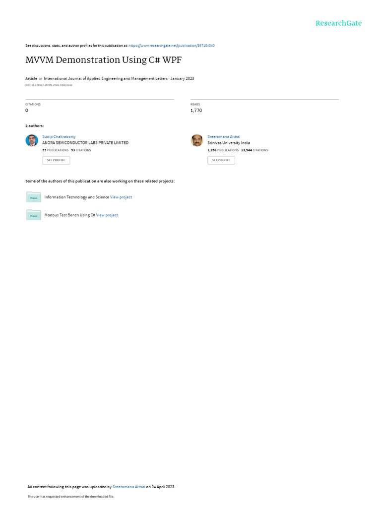 MVVM Architecture in C# WPF Explained | PDF | Windows Presentation Foundation | Class (Computer ...