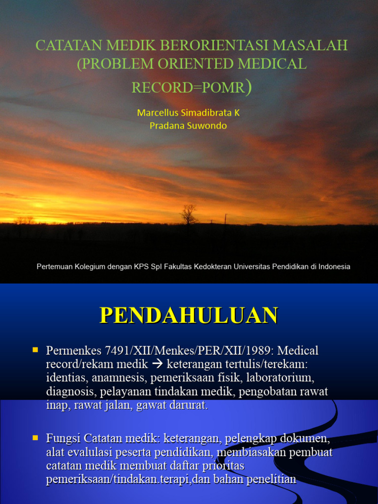 POMR DR Jere Catatan Medik Berorientasi Masalah | PDF | Pengembangan Diri