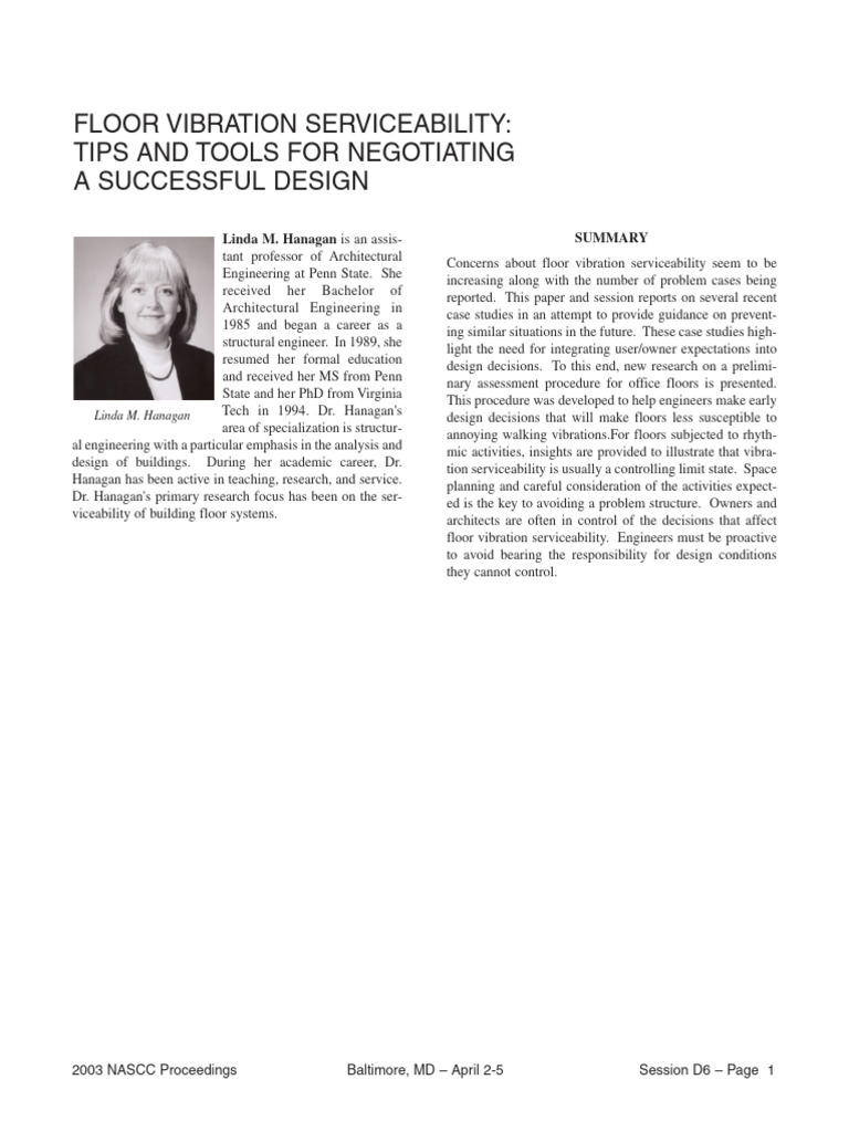 Floor Vibration Serviceability Insights | PDF | Beam (Structure ...