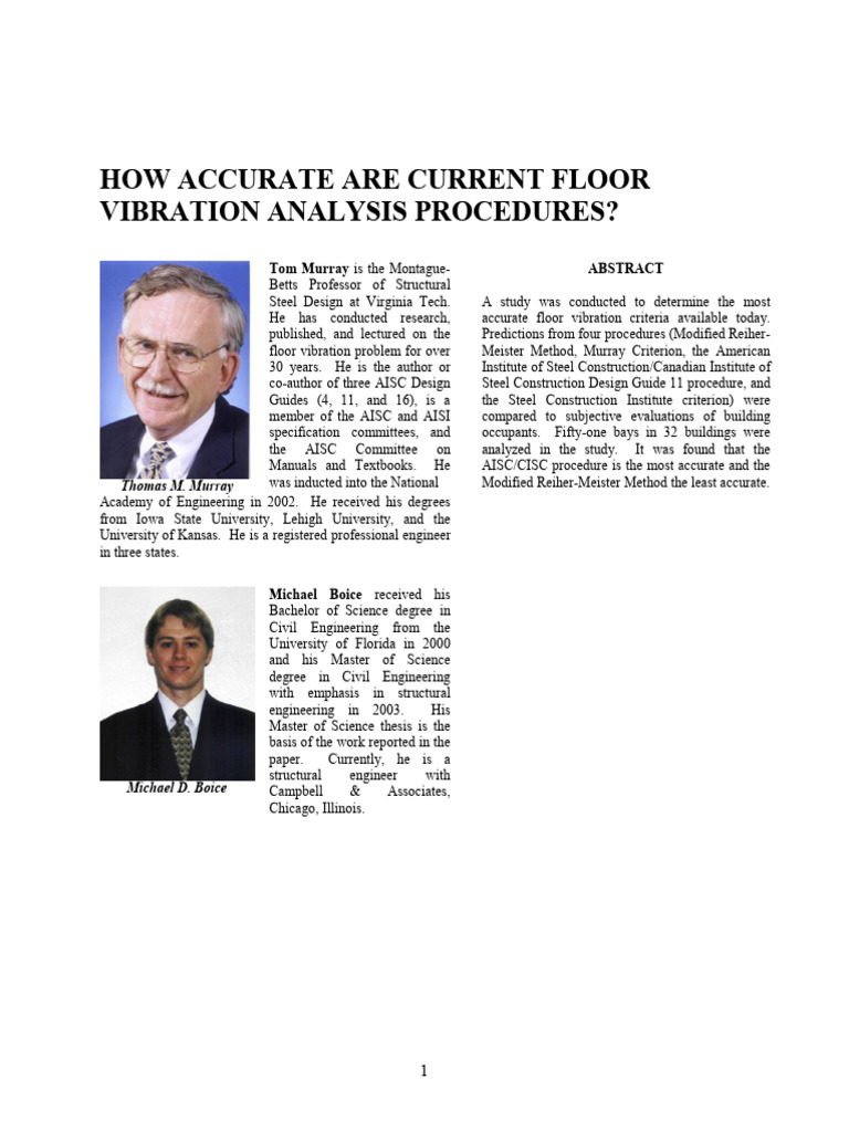 Evaluating Floor Vibration Criteria | PDF | Beam (Structure) | Resonance