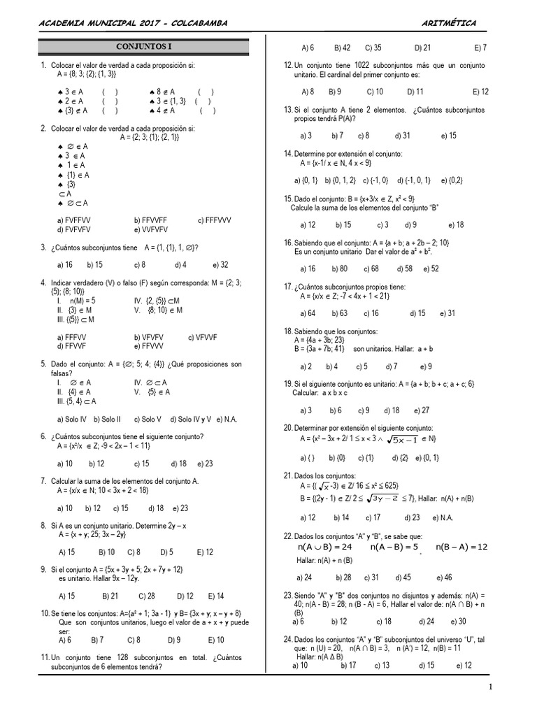 ARITM | PDF | Conjunto (Matemáticas) | Matemáticas
