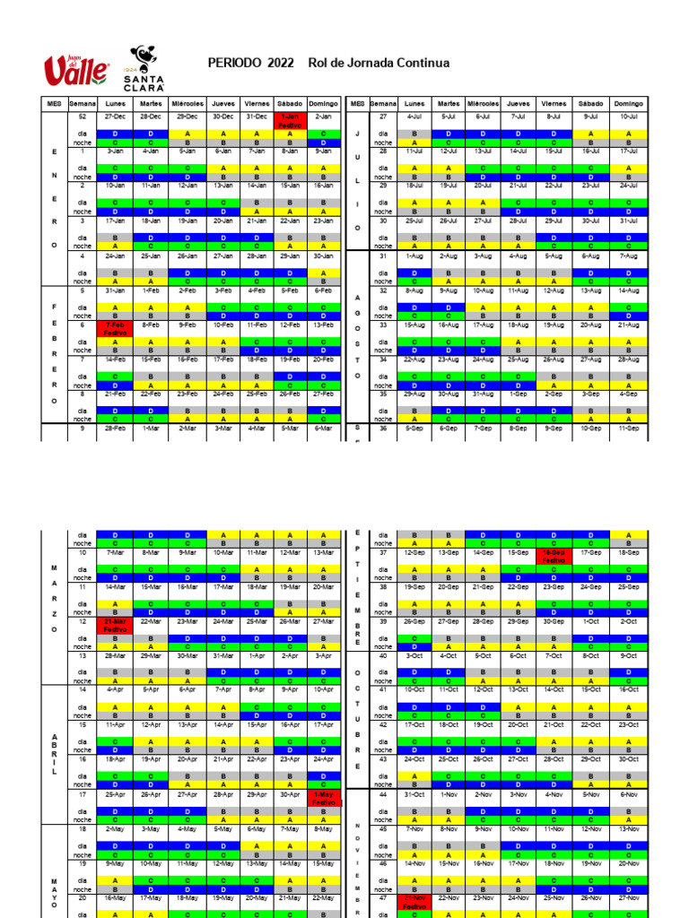 Calendario JC 2022 JDV SC 4X4 | PDF
