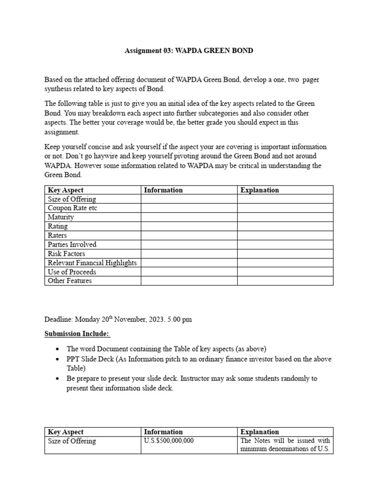 Assignment 3 Pdf Bonds Finance Securities Finance