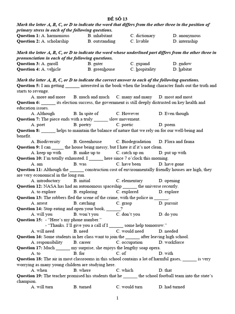 Stress and Pronunciation Quiz Questions | PDF | Artificial Intelligence | Intelligence (AI ...