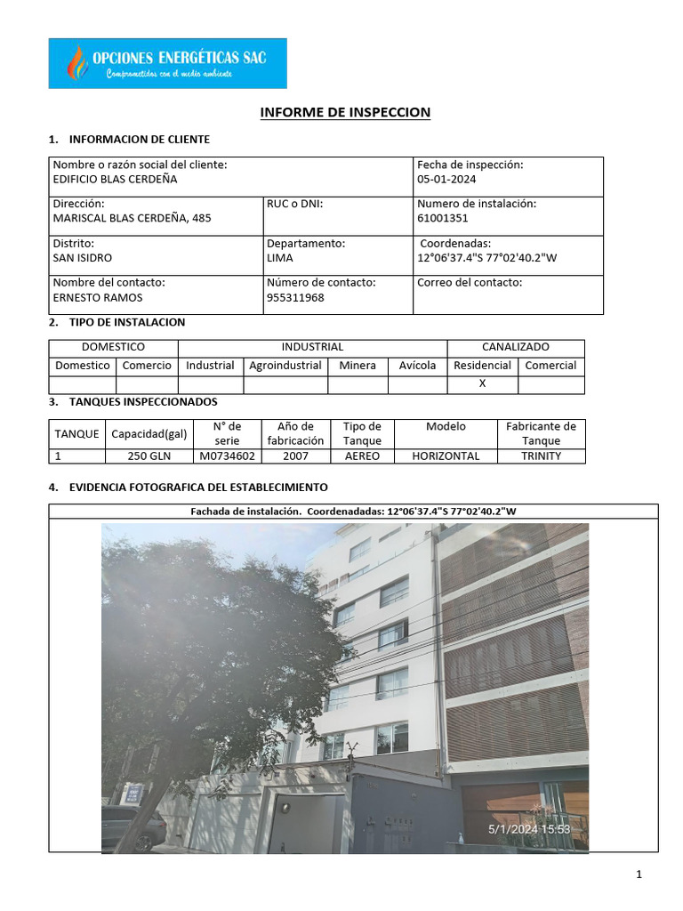 EDIFICIO BLAS CERDEÑA - INSPECCION ESTADO DE RED +PH | PDF