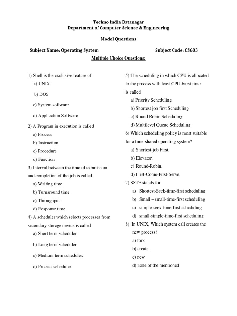 Cs 603 | PDF | Scheduling (Computing) | Process (Computing)