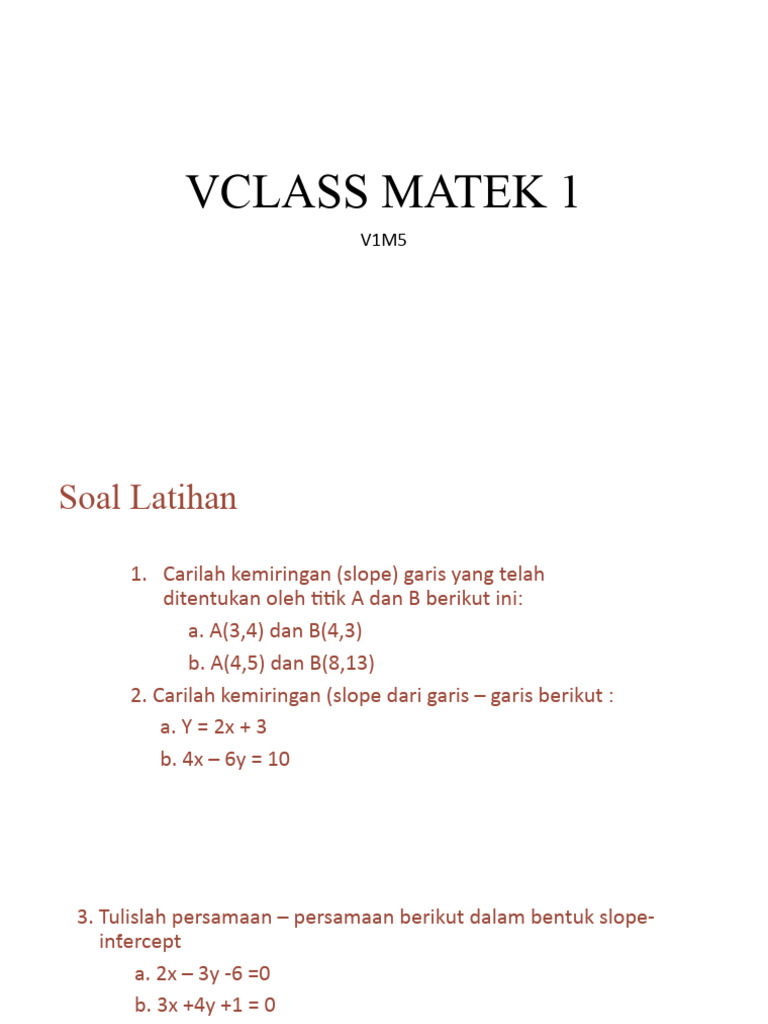 A. Vclass Matek 1 V1M5 | PDF