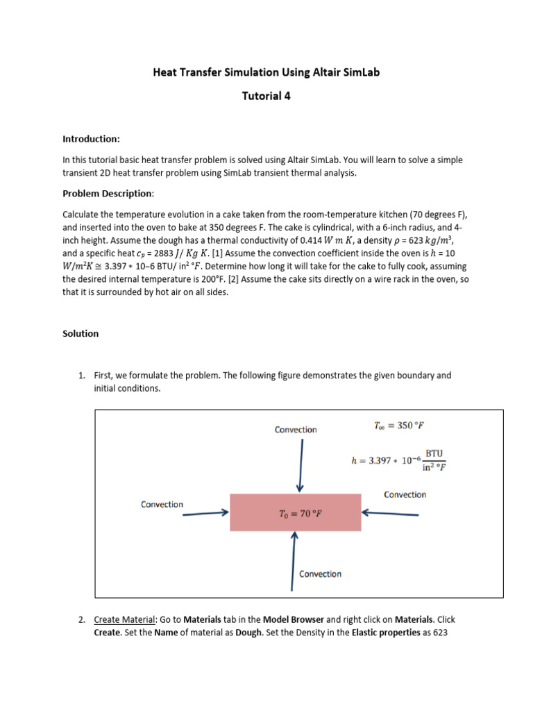 Tutorial 4 Heat Transfer Simulation Using Altair Simlab Pdf Heat Transfer Thermal Conductivity