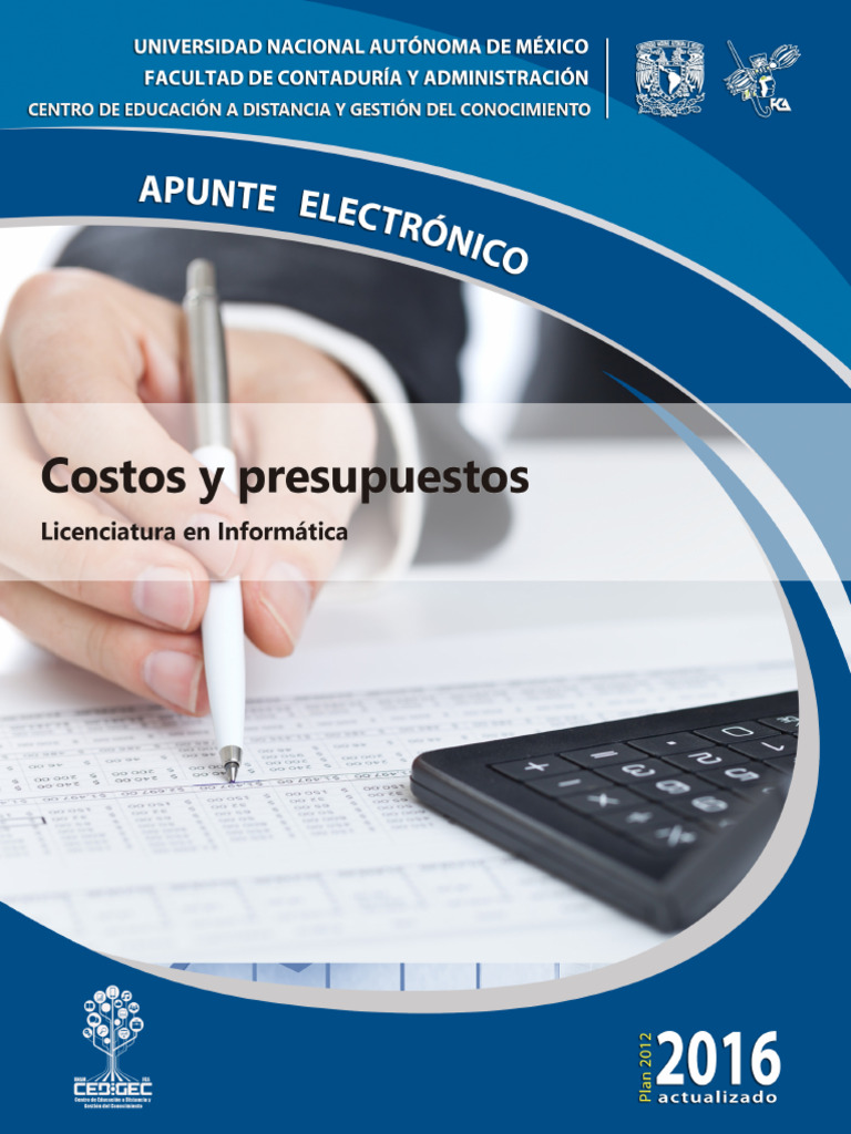 LI 1264 03052019 A Costos y Presupuestos Plan2016 | PDF | Presupuesto | Costo