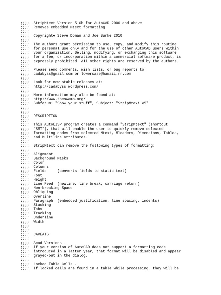 StripMtext v5-0b | Download Free PDF | Software Bug | Computing