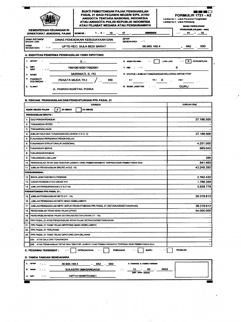Form A2 Murni | PDF