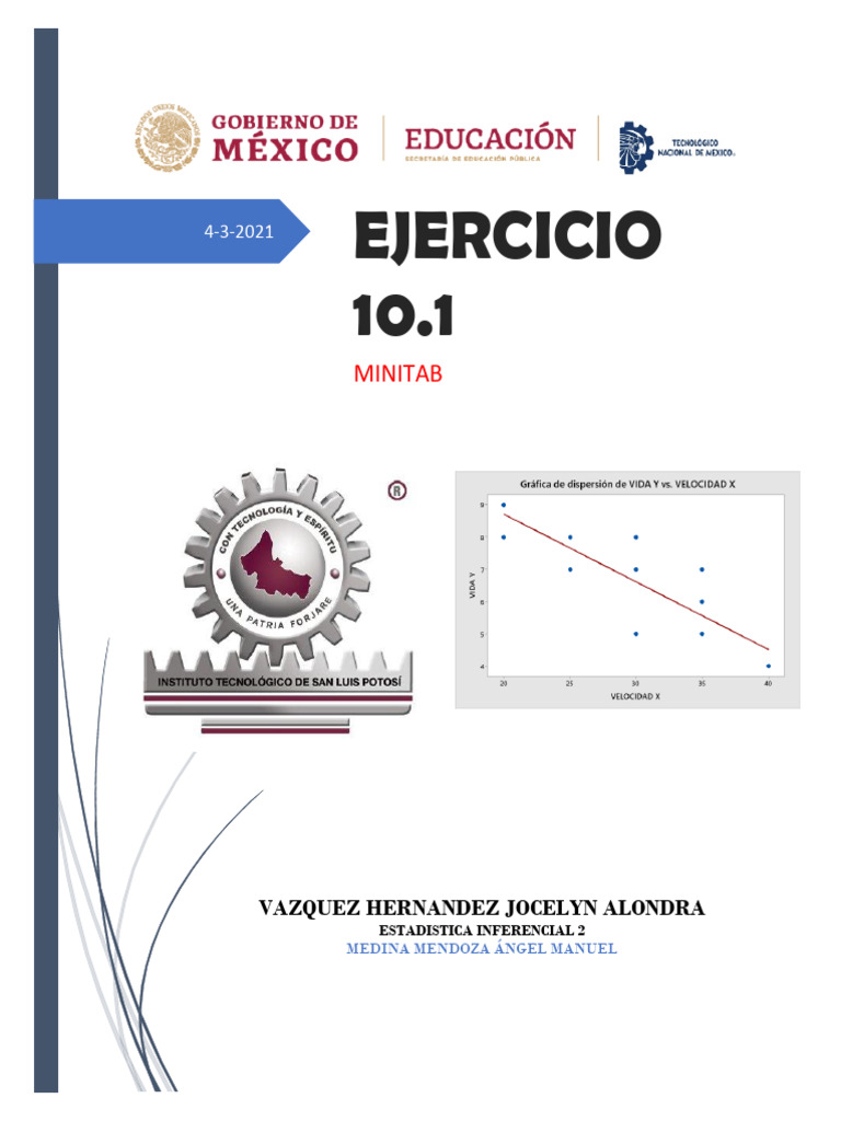 ejercicio_10.1.pdf | PDF | Análisis de regresión | Error estándar