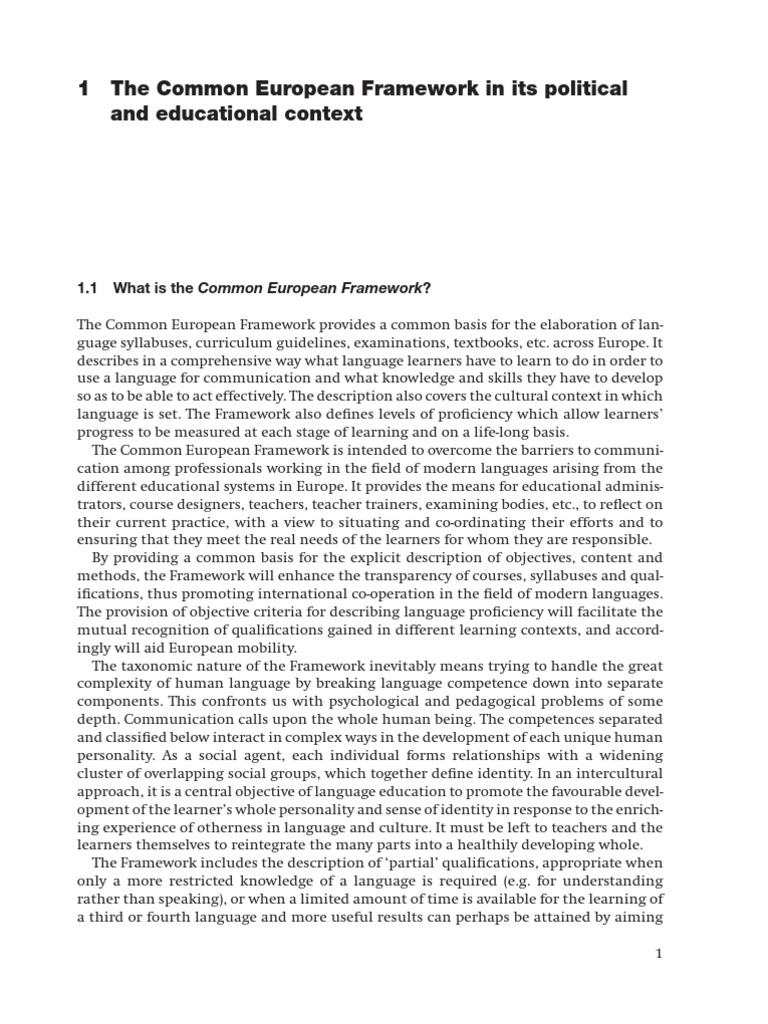 Common European Framework of Reference For Languages - Learning ...