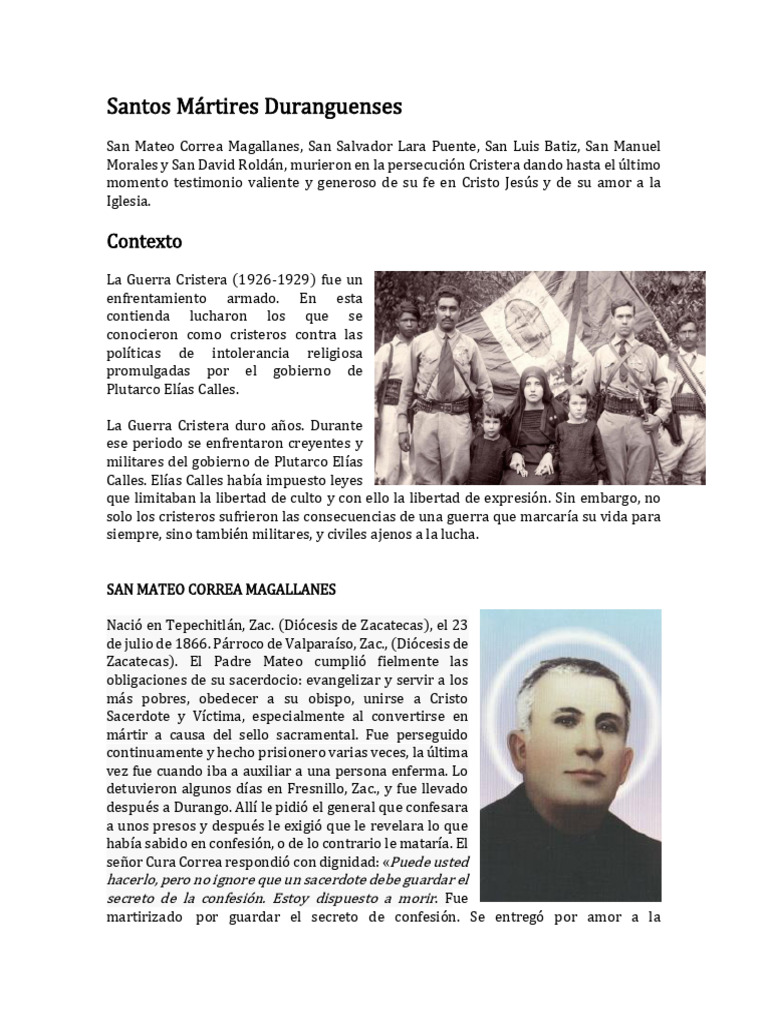 Mártires Cristeros de Durango | PDF