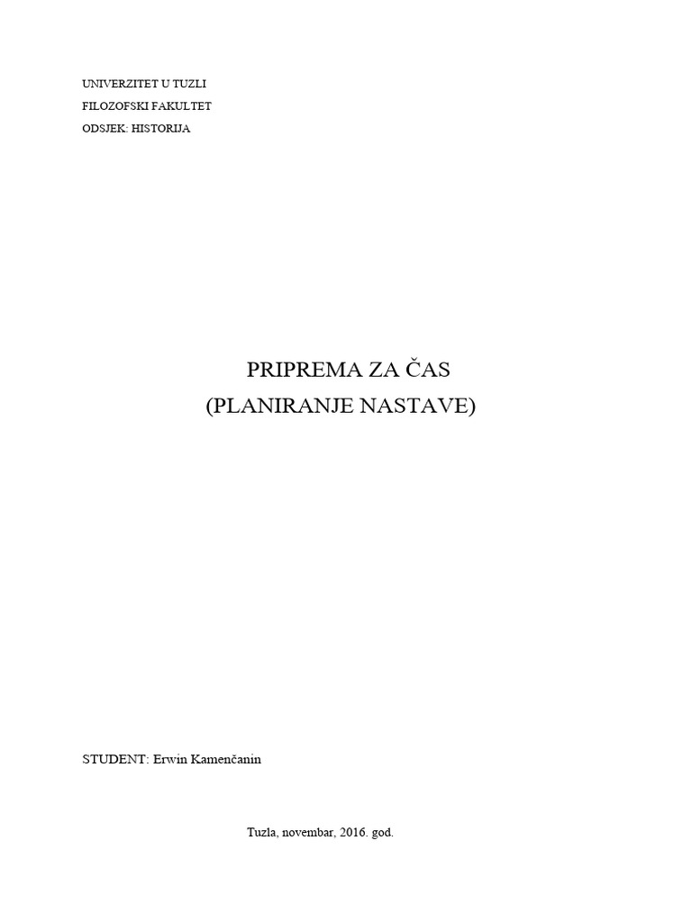 Planiranje Nastave | PDF