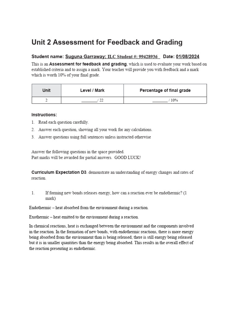 Unit 2 Assessment Completed Pdf Heat Mole Unit 